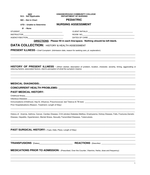 FREE 8 Nursing Assessment Forms In PDF MS Word