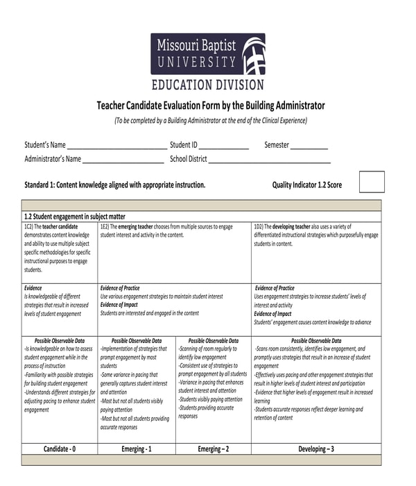 FREE 14+ Candidate Evaluation Form Samples, PDF, MS Word, Google Docs ...