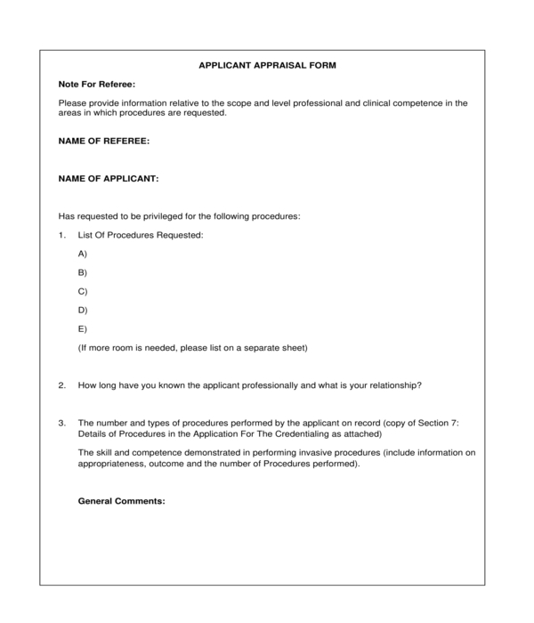 FREE 5+ Applicant Appraisal Forms in PDF | MS Word