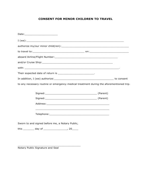 FREE 14+ Minor Travel Consent Form Samples, PDF, Word, Google Docs