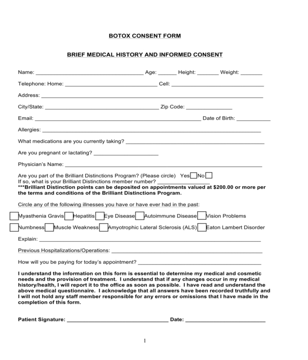 FREE 8+ Botox Consent Forms in PDF | MS Word