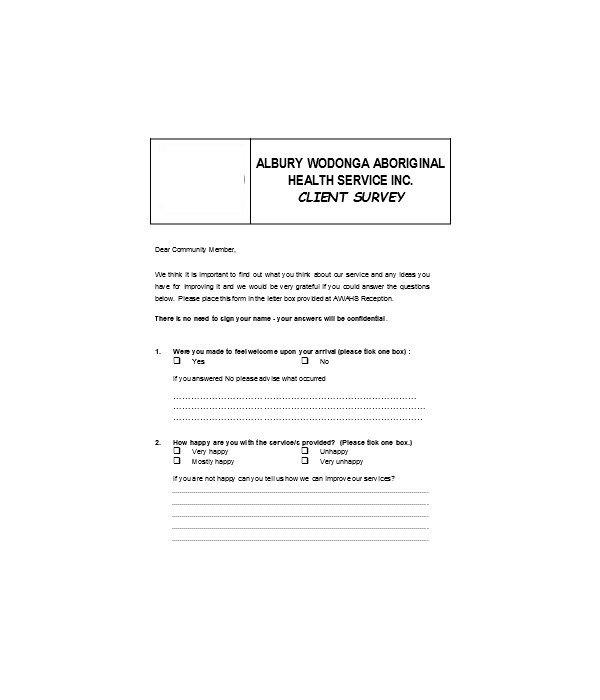FREE 9+ Client Survey Forms in PDF | MS Word