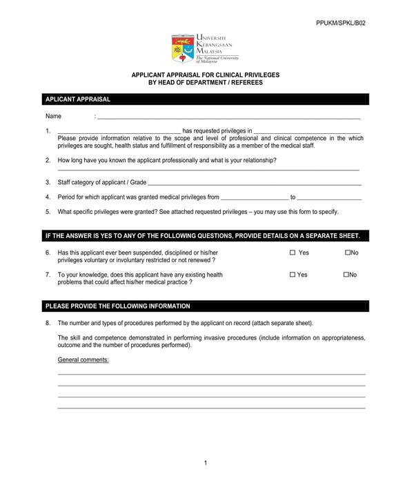 FREE 5+ Applicant Appraisal Forms in PDF | MS Word
