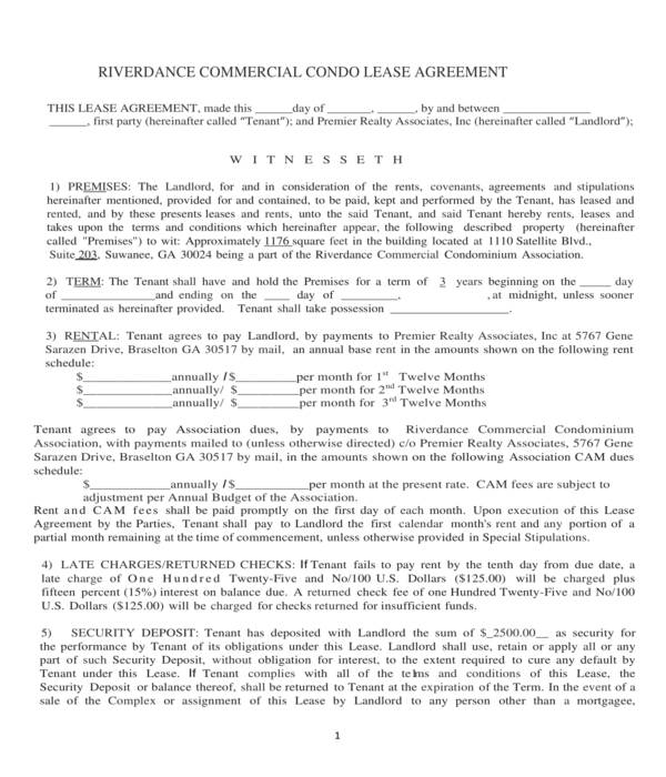 FREE 10+ Condominium Lease Agreement Forms in PDF | MS Word