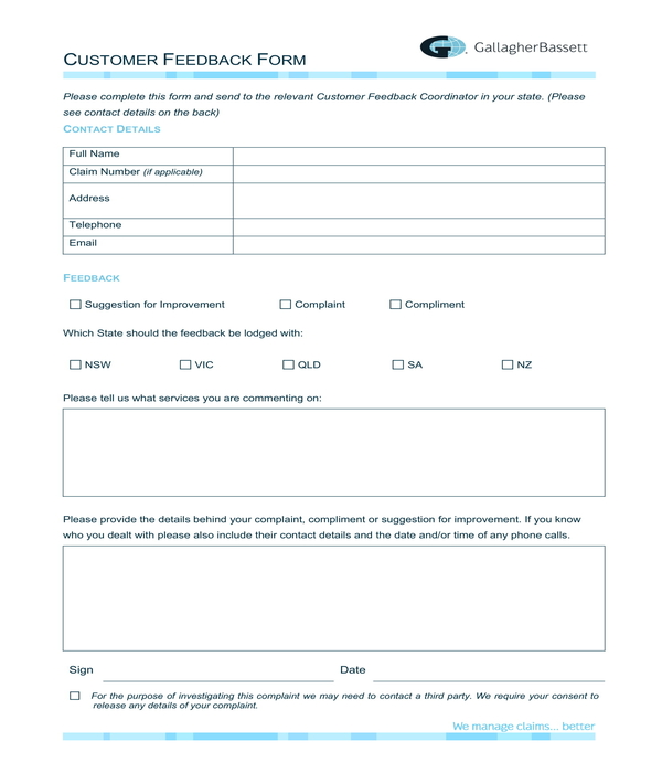 FREE 4 Company Feedback Forms In PDF