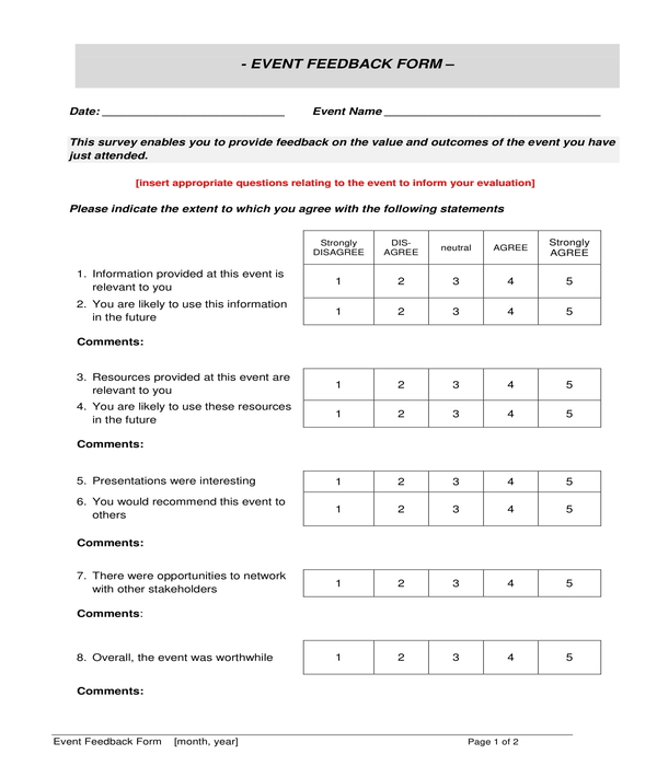FREE 4+ Company Feedback Forms in PDF