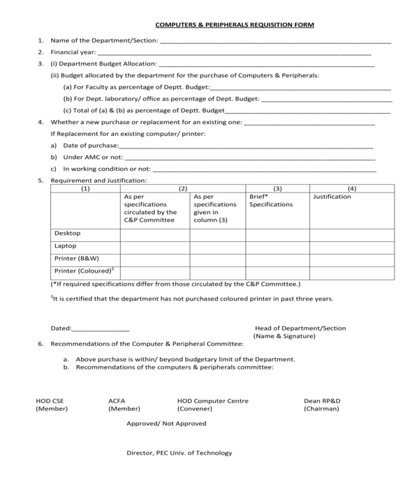 FREE 16+ Requisition Form Samples, PDF, MS Word, Google Docs, Excel