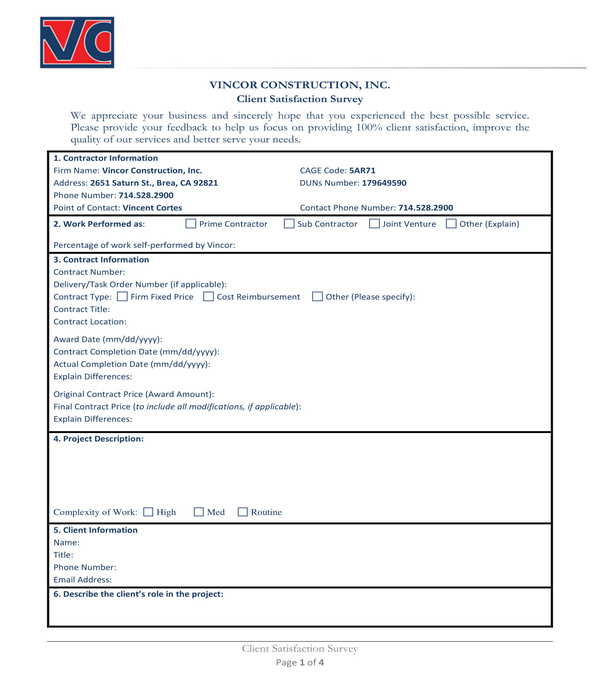 FREE 9+ Client Survey Forms in PDF | MS Word