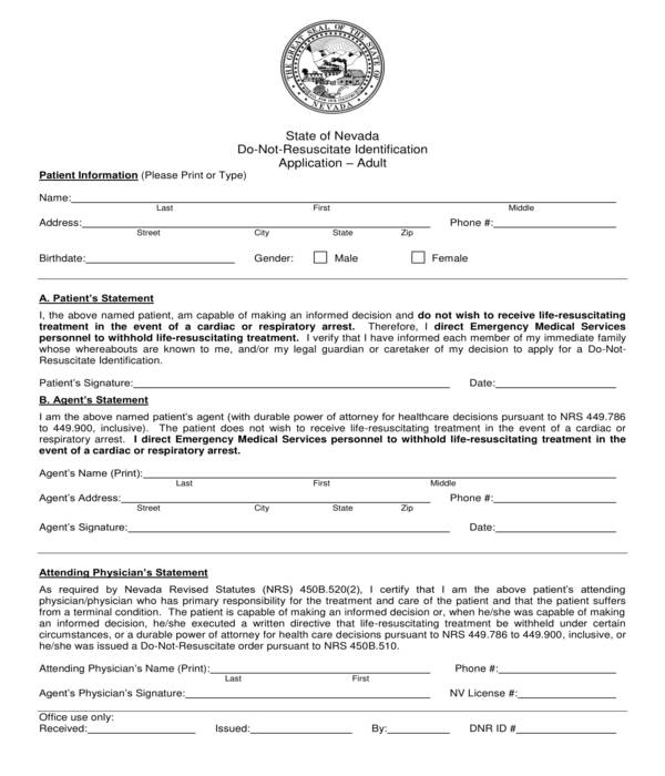 FREE 11+ Do-Not-Resuscitate Forms in PDF | MS Word