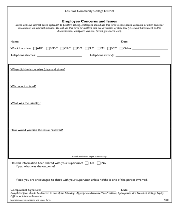 FREE 3+ HR Employee Concern Forms in PDF