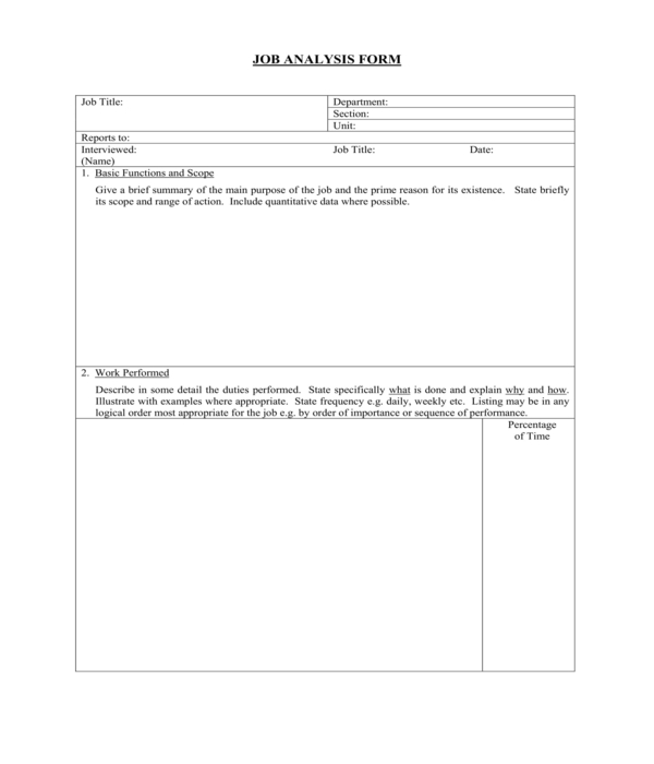 FREE 9+ Job Analysis Form Samples, PDF, MS Word, Google Docs, Excel