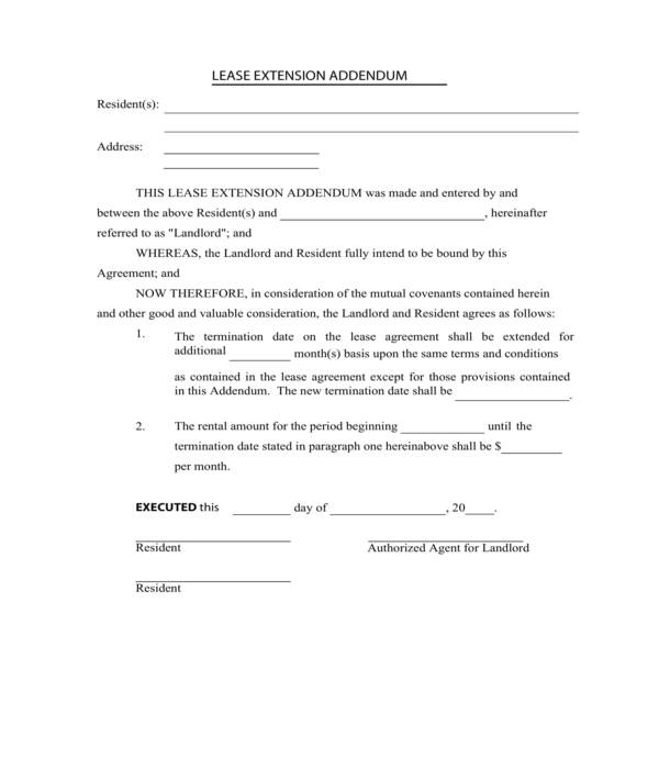 FREE 11+ Lease Addendum Forms in PDF | MS Word