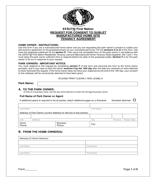 FREE 5+ Sublease Consent Forms in PDF | MS Word