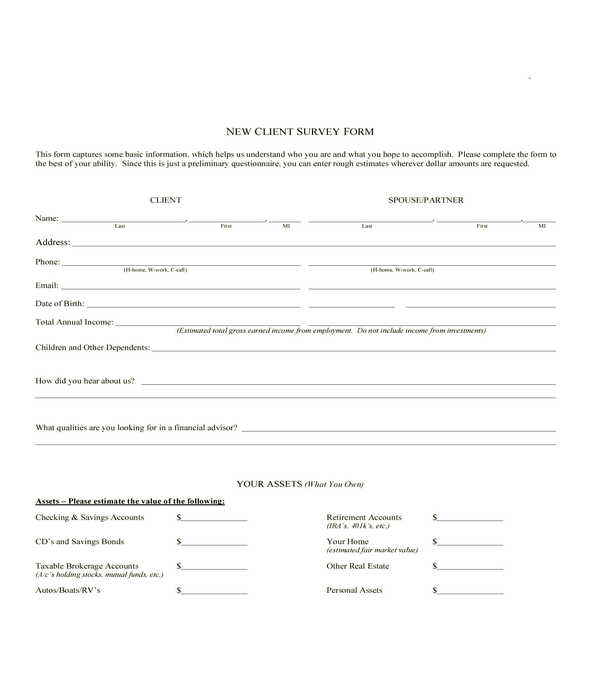 FREE 9+ Client Survey Forms in PDF | MS Word