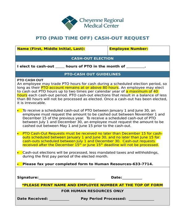 FREE 8+ Paid Time Off Request Forms in PDF | MS Word