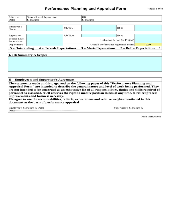 FREE 29+ Sample Appraisal Formats in PDF | MS Word | Excel