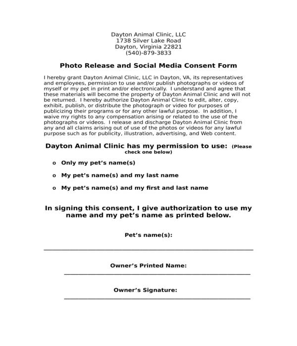 FREE 7+ Pet Photo Release Forms in PDF | MS Word