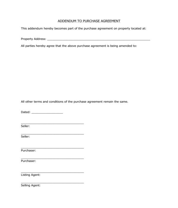 FREE 11 Real Estate Addendum Forms In PDF