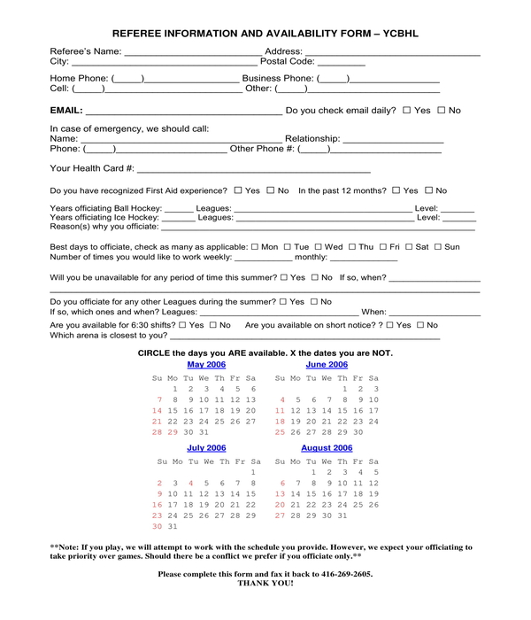 FREE 12+ Availability Forms in PDF | MS Word | Excel