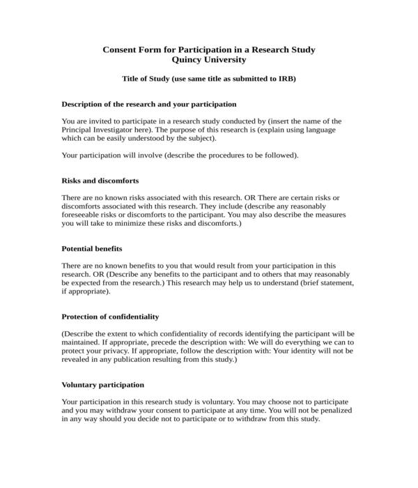 FREE 12+ Research Informed Consent Form Samples, PDF, MS Word, Google Docs