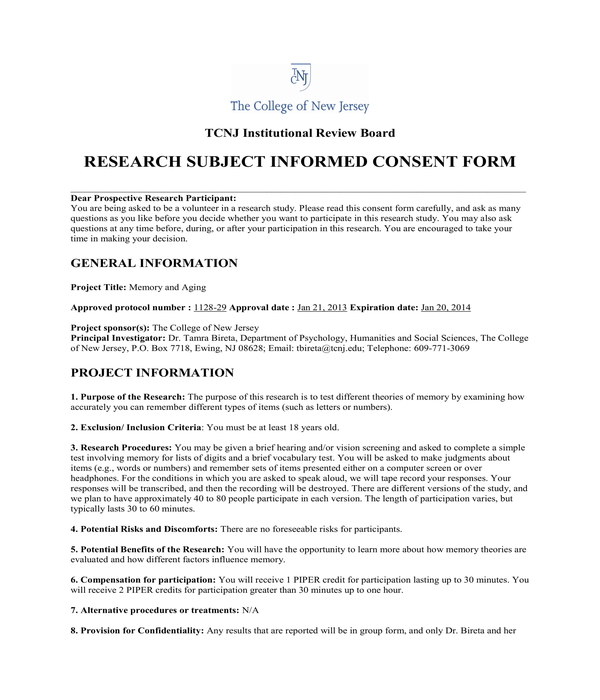 FREE 12+ Research Informed Consent Form Samples, PDF, MS Word, Google Docs