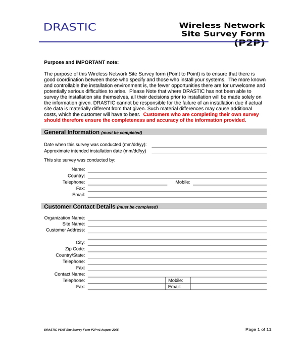FREE 12+ Site Survey Form Samples, PDF, MS Word, Google Docs