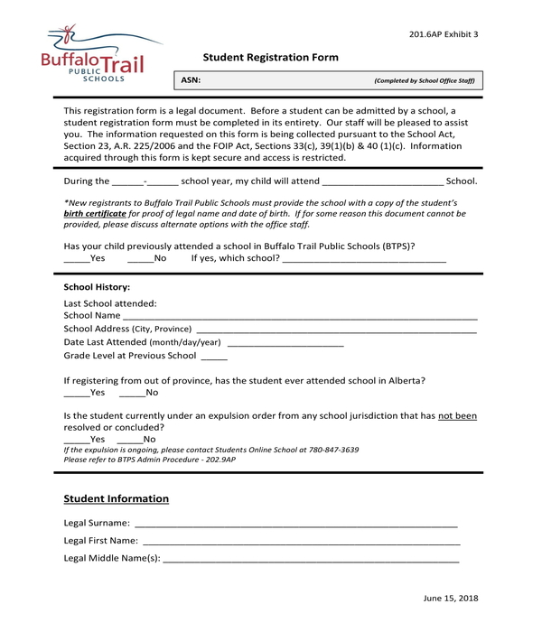 FREE 11+ Student Registration Forms in PDF | MS Word | Excel
