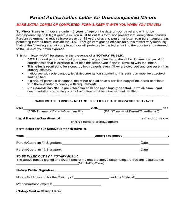 FREE 14+ Minor Travel Consent Form Samples, PDF, Word, Google Docs