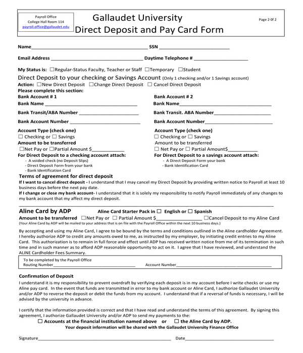 FREE 8+ ADP Direct Deposit Forms in PDF