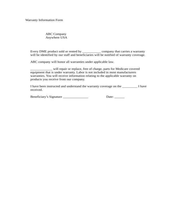 FREE 12+ Warranty Form Samples, PDF, MS Word, Google Docs, Excel