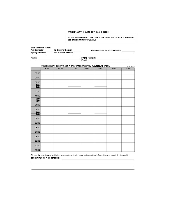 FREE 12+ Availability Forms in PDF | MS Word | Excel