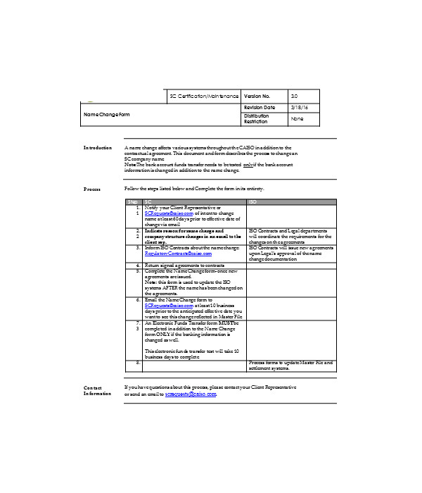 FREE 18+ Name Change Forms in PDF | MS Word