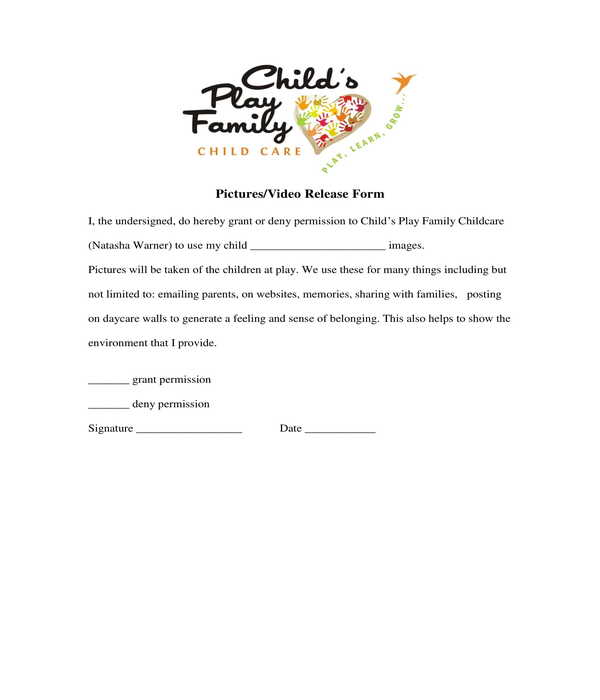 FREE 11+ Daycare Photo Release Forms in PDF | MS Word