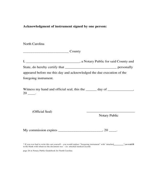 FREE 14+ Notary Acknowledgment Form Samples, PDF, MS Word, Google Docs