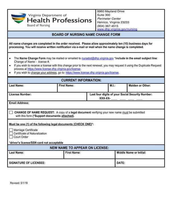 FREE 18+ Name Change Forms in PDF | MS Word
