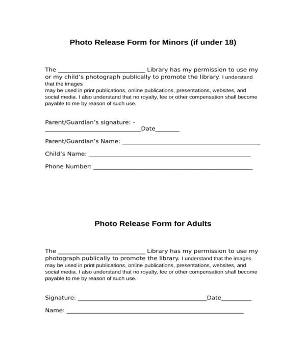 FREE 14+ Minor Photo Release Form Samples, PDF, MS Word, Google Docs