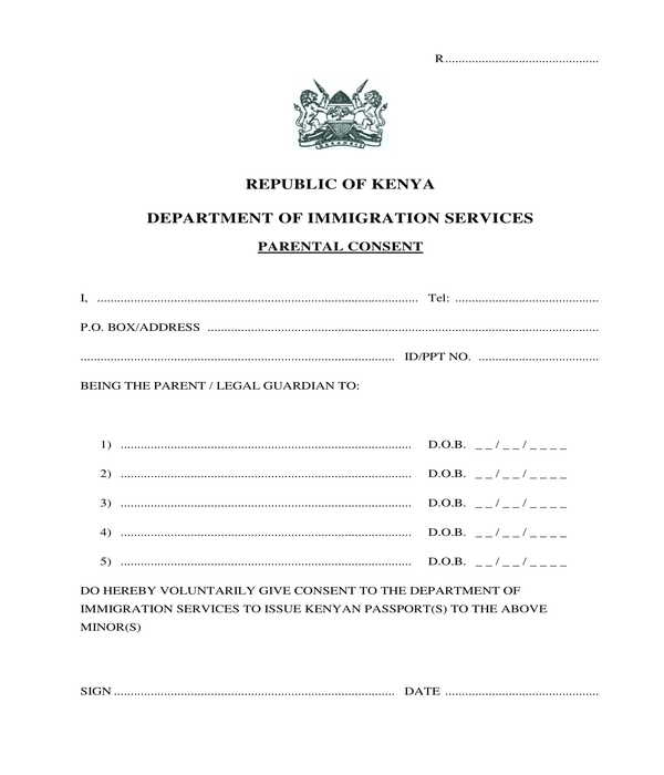 Sample Parental Consent Letter For Passport Application The Document Template