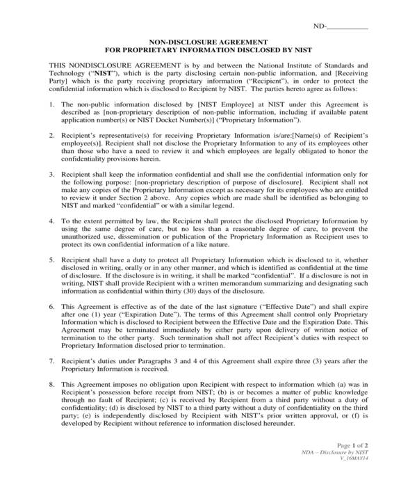 FREE 10+Non-Disclosure Forms in PDF | MS Word