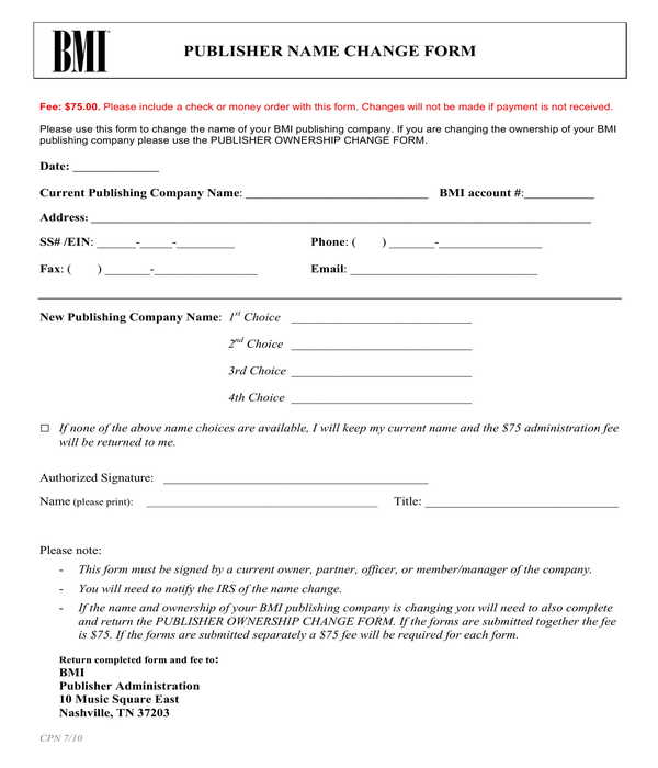 FREE 18+ Name Change Forms in PDF | MS Word