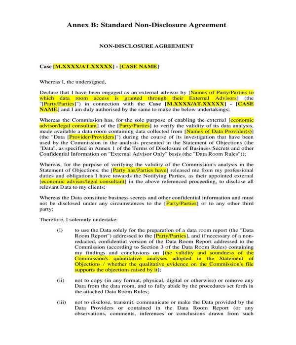 FREE 10+Non-Disclosure Forms in PDF | MS Word