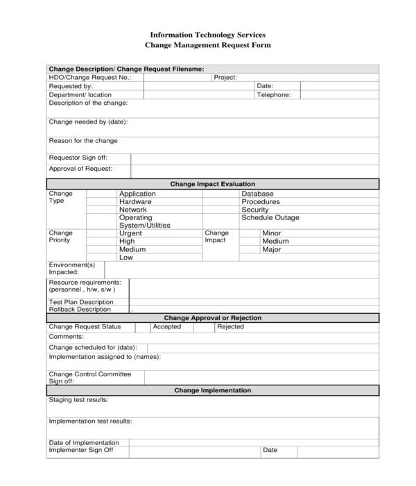 FREE 15+ Change Request Forms in PDF | MS Word | Excel