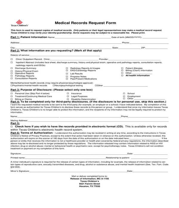 FREE 10+ Medical Request Forms in PDF | MS Word