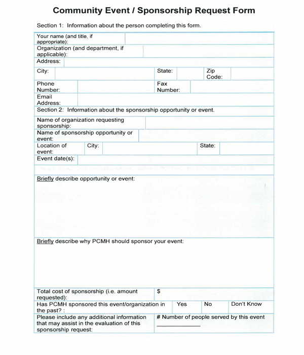 FREE 6+ Sponsorship Request Forms in PDF | MS Word