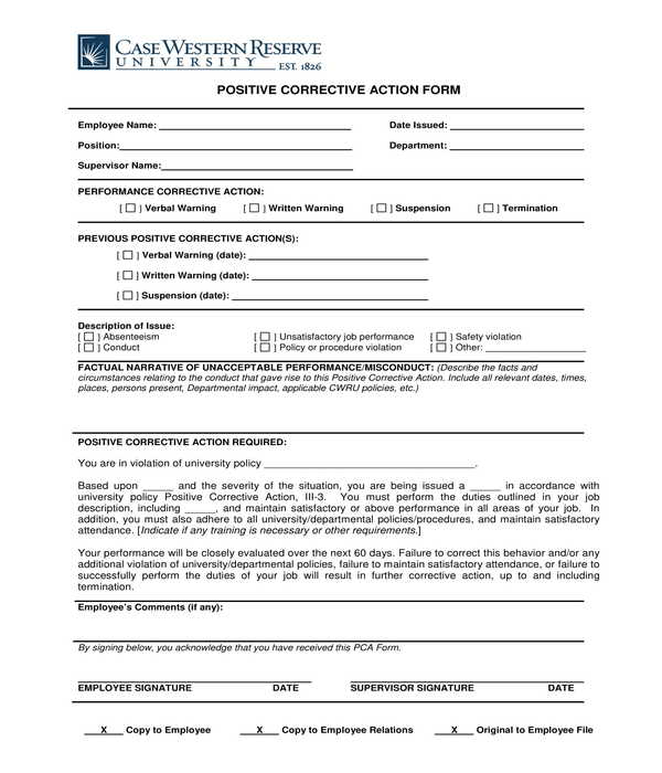 FREE 10+ Employee Corrective Action Forms in PDF | MS Word