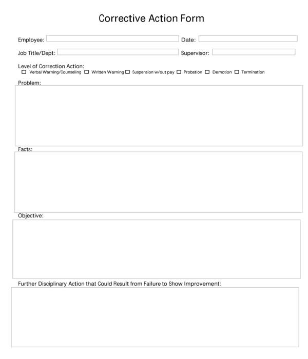 FREE 10+ Employee Corrective Action Forms in PDF | MS Word