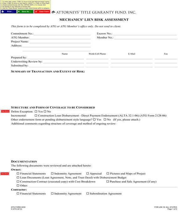 FREE 11+ Mechanic's Lien Forms in PDF | MS Word | Excel