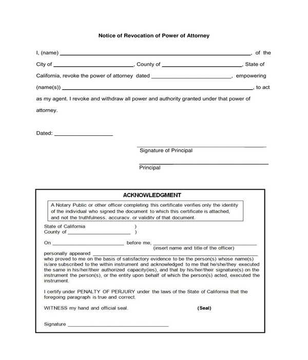FREE 7+ Revocation of Power of Attorney Forms in PDF | MS Word