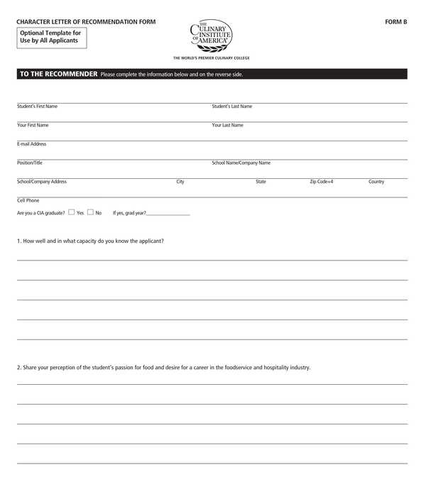 FREE 7+ Professional Letter of Recommendation Forms in PDF