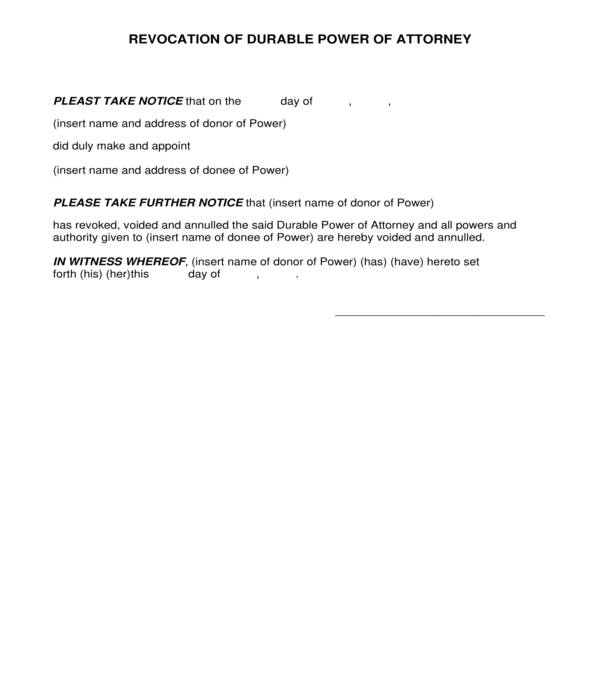 FREE 7+ Revocation of Power of Attorney Forms in PDF | MS Word