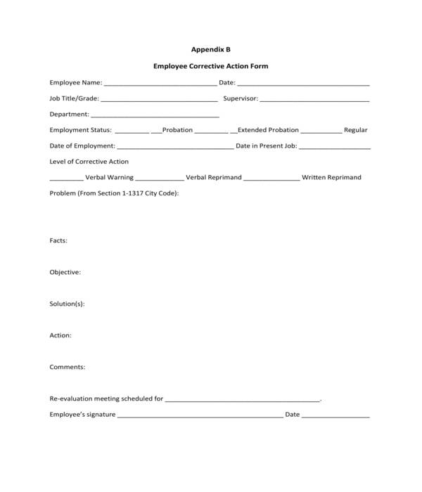 FREE 10+ Employee Corrective Action Forms in PDF | MS Word